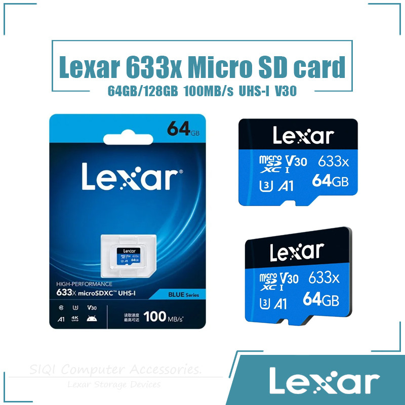 Lexar 633x 64GB/128GB MicroSD memory card Persistent stability High speed reading and writing ...