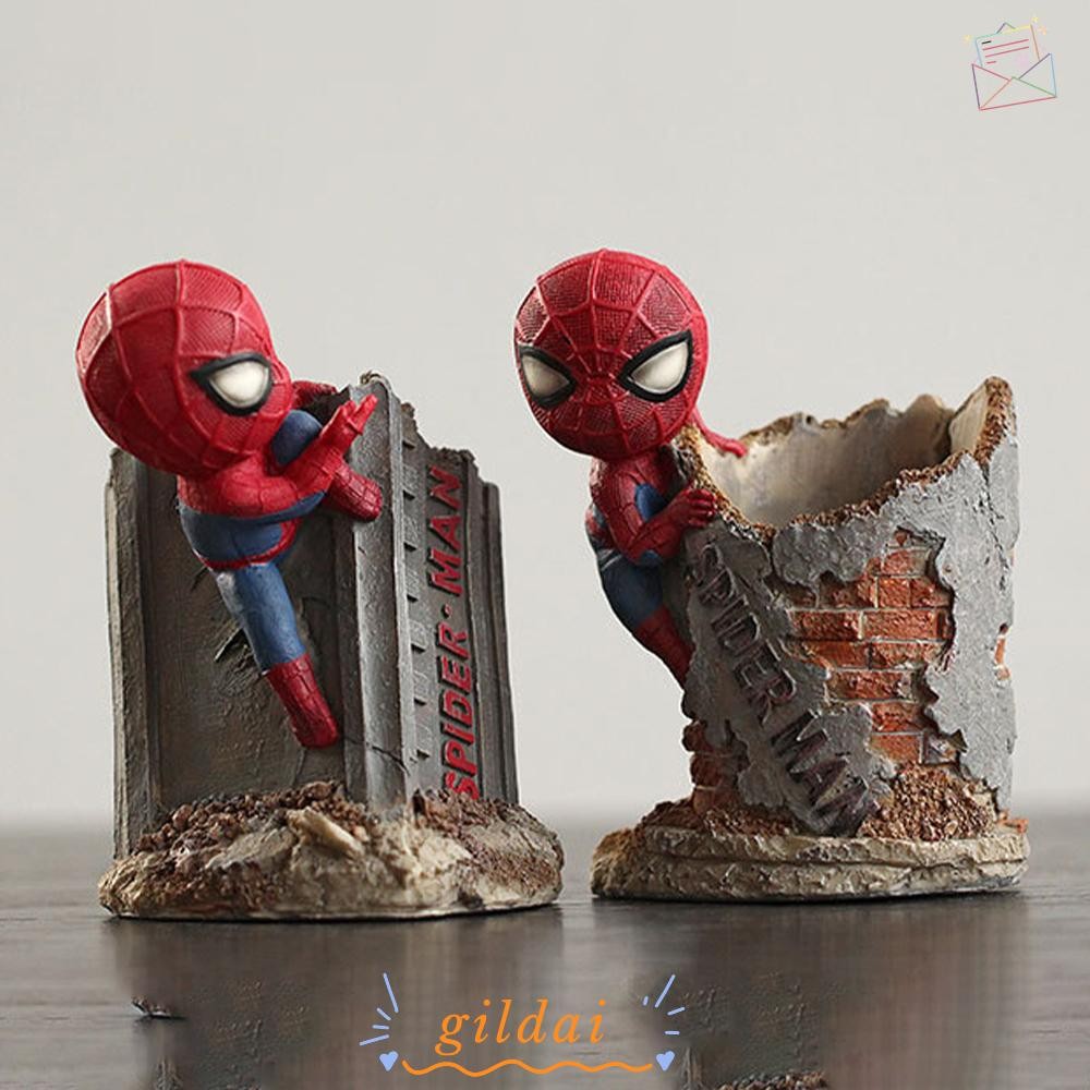 GILDAI Spider Man Pen Holder, The Avengers Cartoon Desktop Storage Box ...