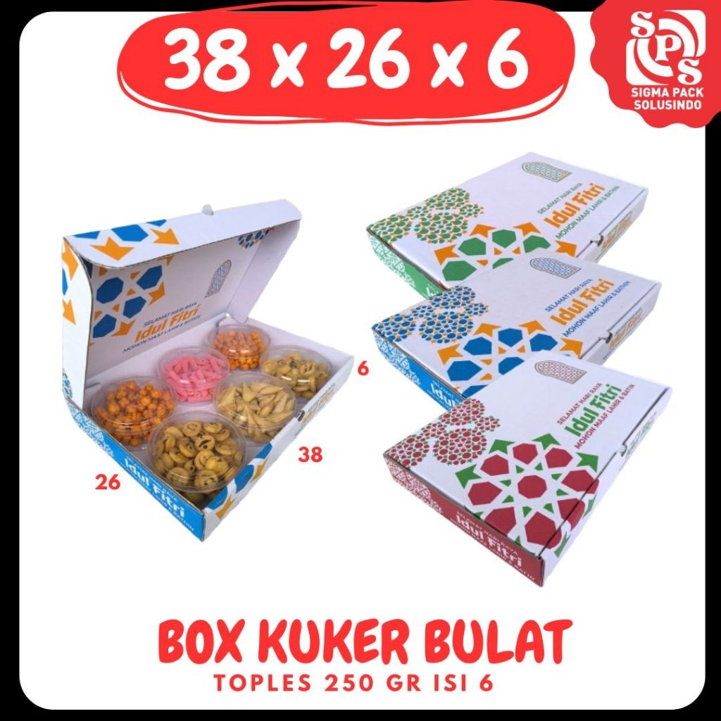 Box KuKer 38x26x6 (KuKer Jar 250gr contains 6) Cardboard Pastry Packing ...