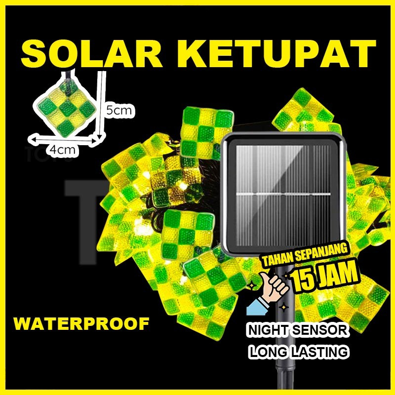 【Ready Stock】7M 50 LED Solar Lampu Raya Ketupat 8 Modes Hari Raya ...