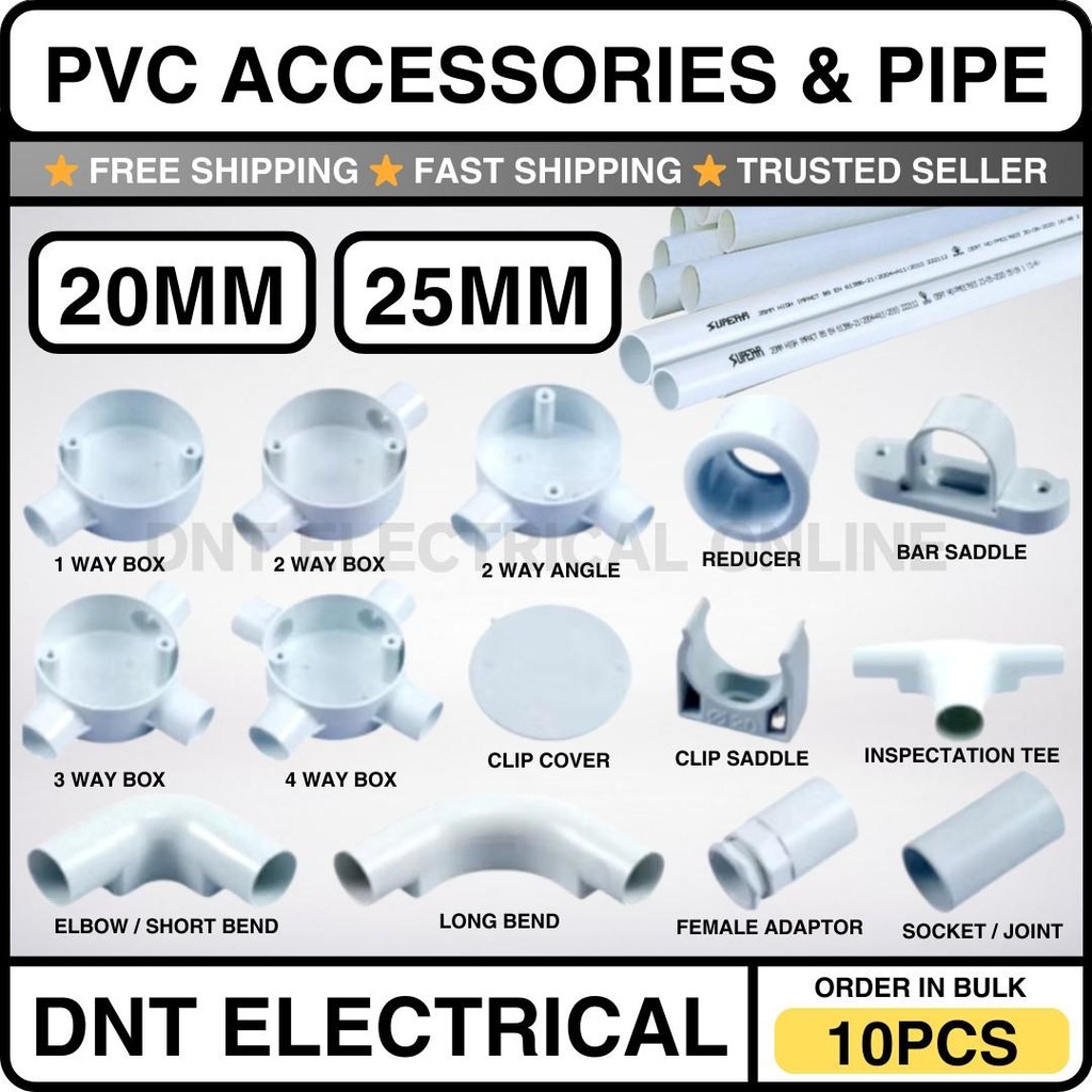 [Ready Stock] Wiring PVC Accessories | PVC Conduit Box Fitting ...
