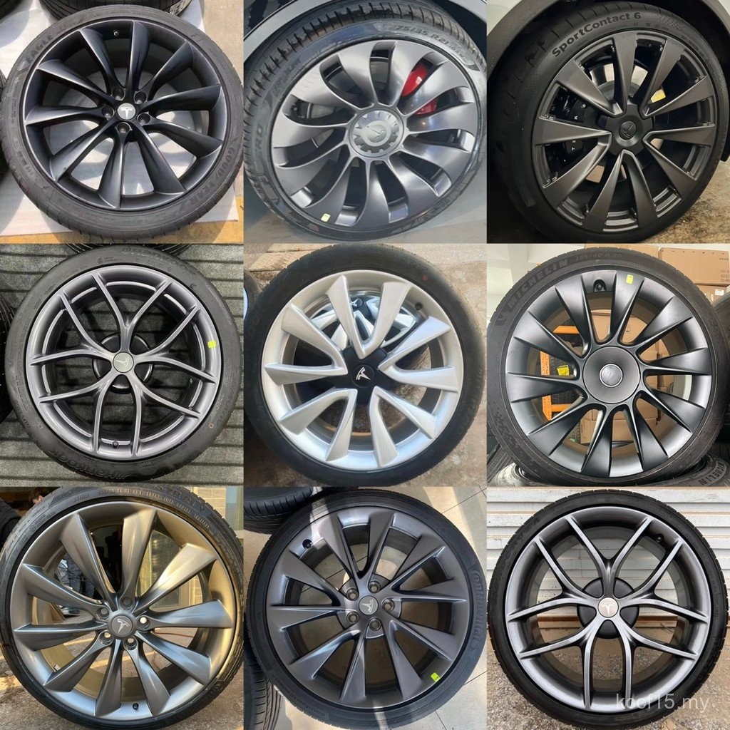 Tesla 18 19 20 21 22 Inci Model 3 Model X S Y Tayar Roda Roda Terbuka ...