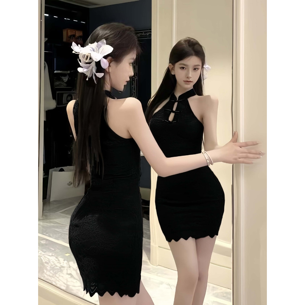 New Chinese Style Purple Slim Fit Fringed Shawl Halter Neck Two-Piece ...