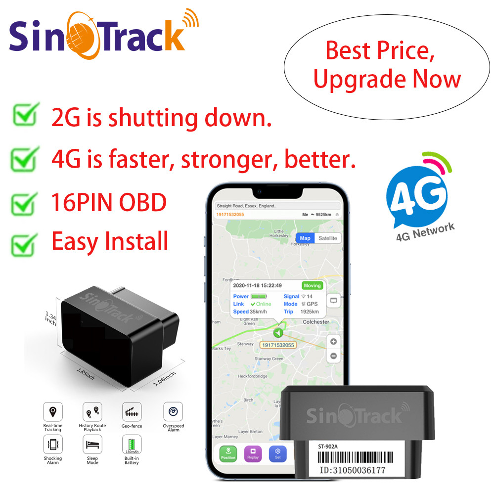 New Mini ST902AL OBD GPS Tracker 16PIN OBD II Plug Play Car GSM OBD2 ...