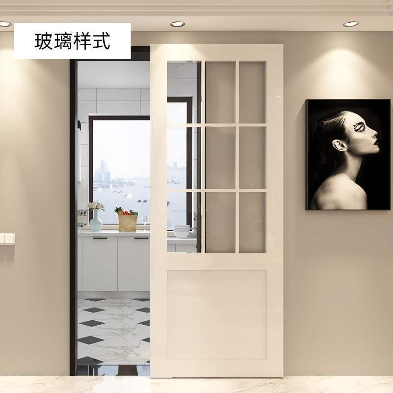 Customized Solid Wood Painted Door Railless Sliding Door Solid Wood ...