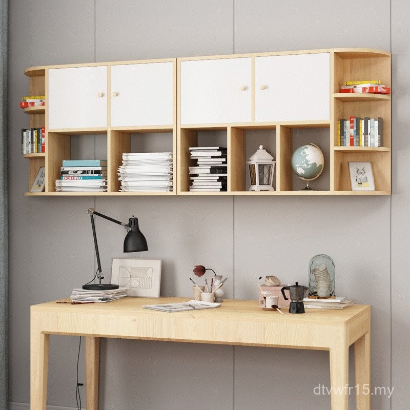 Rak Buku Rak Penyimpanan Dipasang di Dinding Kabinet Hiasan Gantung ...