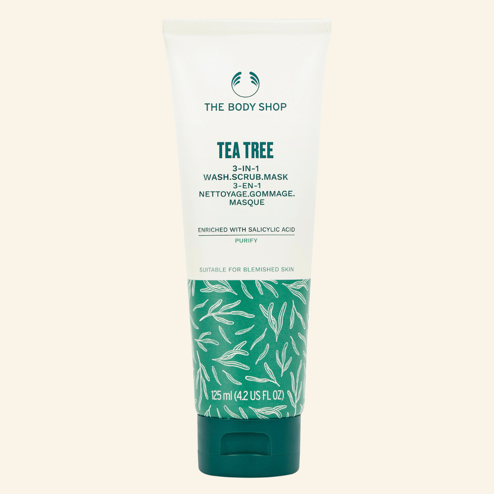 The Body Shop Tea Tree 3-in-1 Wash, Scrub & Mask (125ml) | Pencuci ...