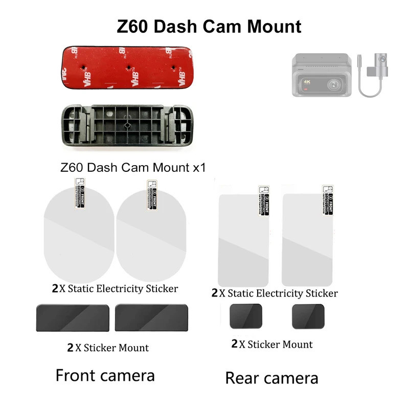 for DDPAI Dash Cam z60 /Z60 pro Mount for DDPAI z60 Static Sticker VHB ...