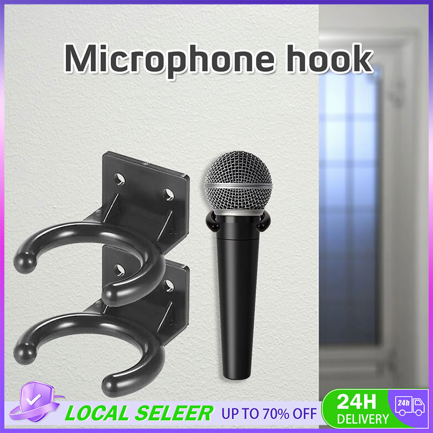 Microphone Hook Holder Microphone Hanger Wall Mount Microphone Holder ...