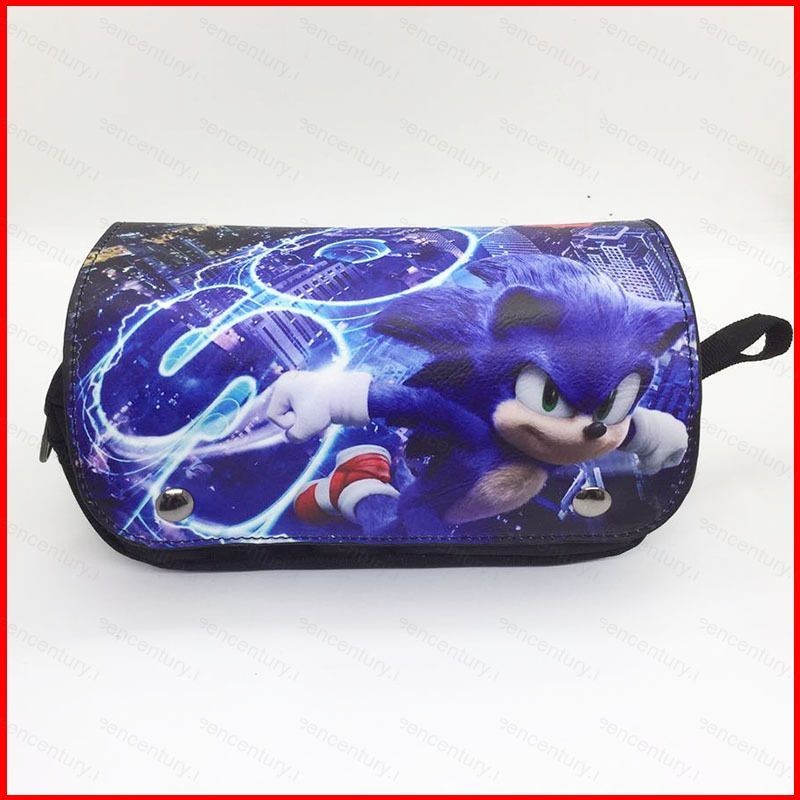 YS Sonic the Hedgehog pencil case Animation double zipper student ...