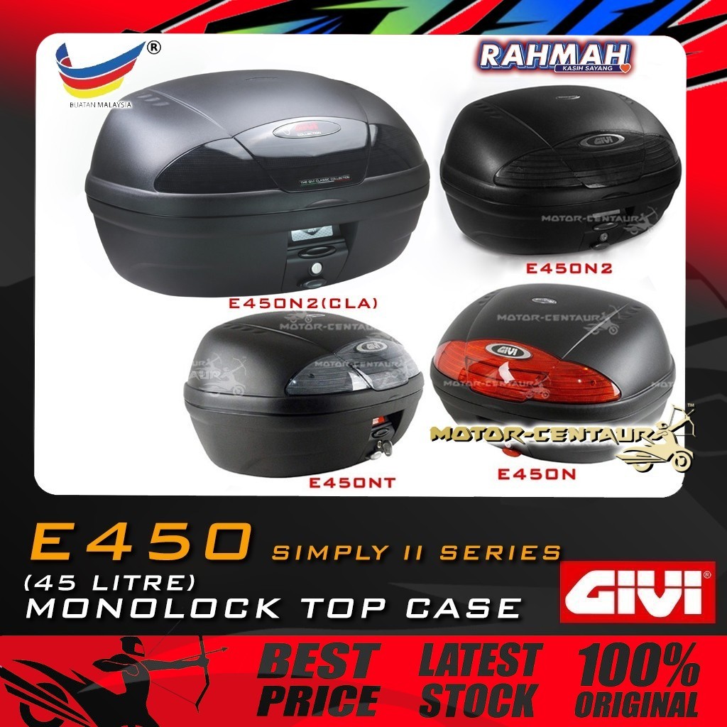 KOTAK/BOX GIVI MONOLOCK TOP CASE SIMPLY II E450, E450N, E450NT, E450N2 (RAHMAH/ CLASSIC EDITION ...