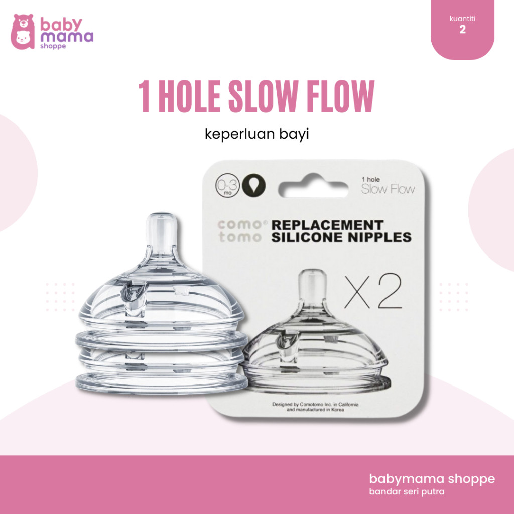 COMOTOMO | KEPERLUAN BAYI | REPLACEMENT NIPPLES | SLOW FLOW | Shopee ...