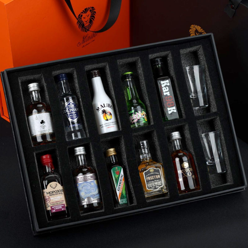 10 Bottles Small Wine Version Gift Box Paston Whiskey Vodka Rum Brandy ...