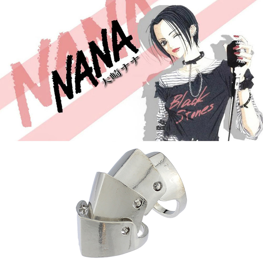 Anime Oosaki Nana Rings Cosplay Punk Gothic Joint Armor Knuckle Metal ...