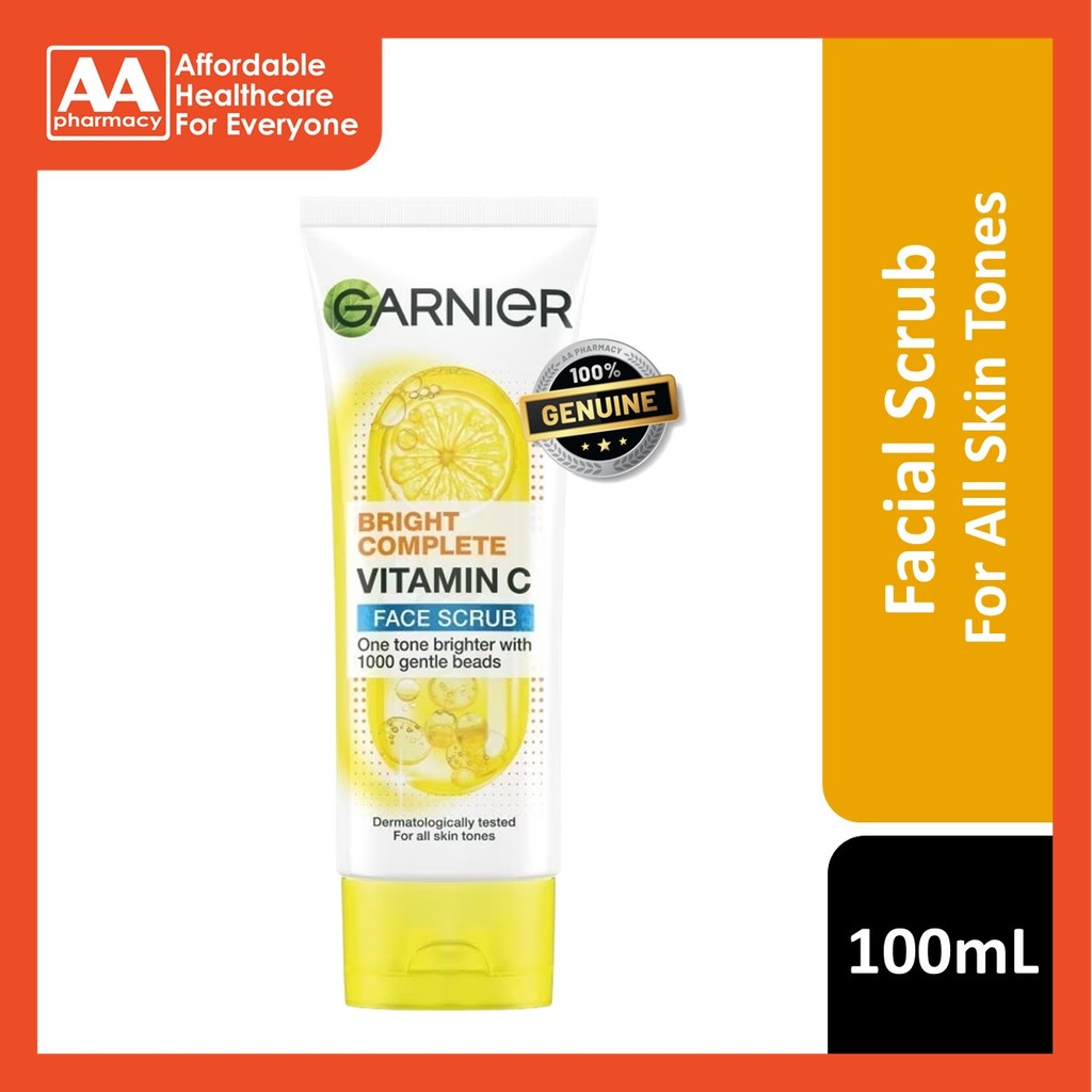 Garnier Bright Complete Vitamin C Face Scrub 100mL | Shopee Malaysia