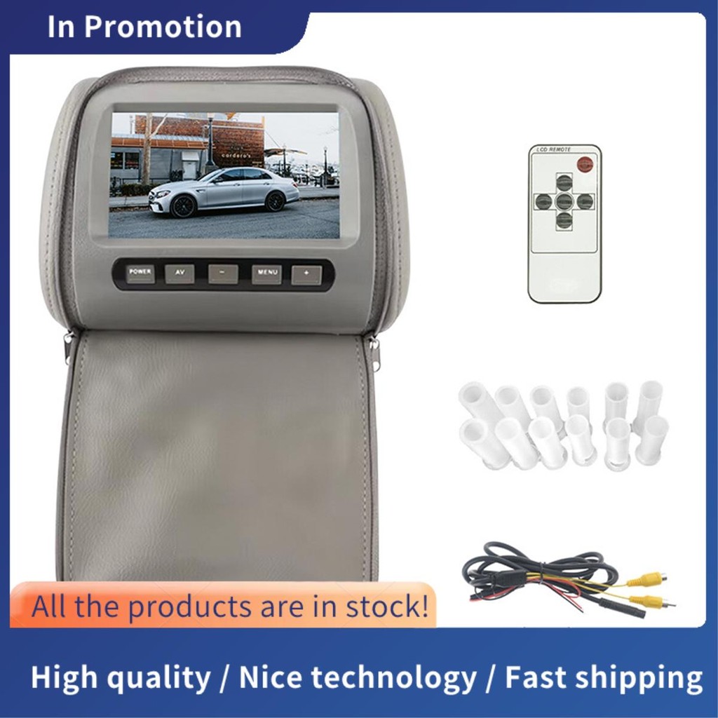 Car Headrest Monitor Universal 7 Inch TFT LED Screen Pillow AV Input ...