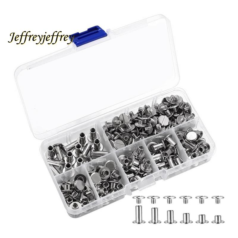 90Sets Chicago Screws Kit, 6 Sizes Screw Rivets Metal Chicago Binding ...