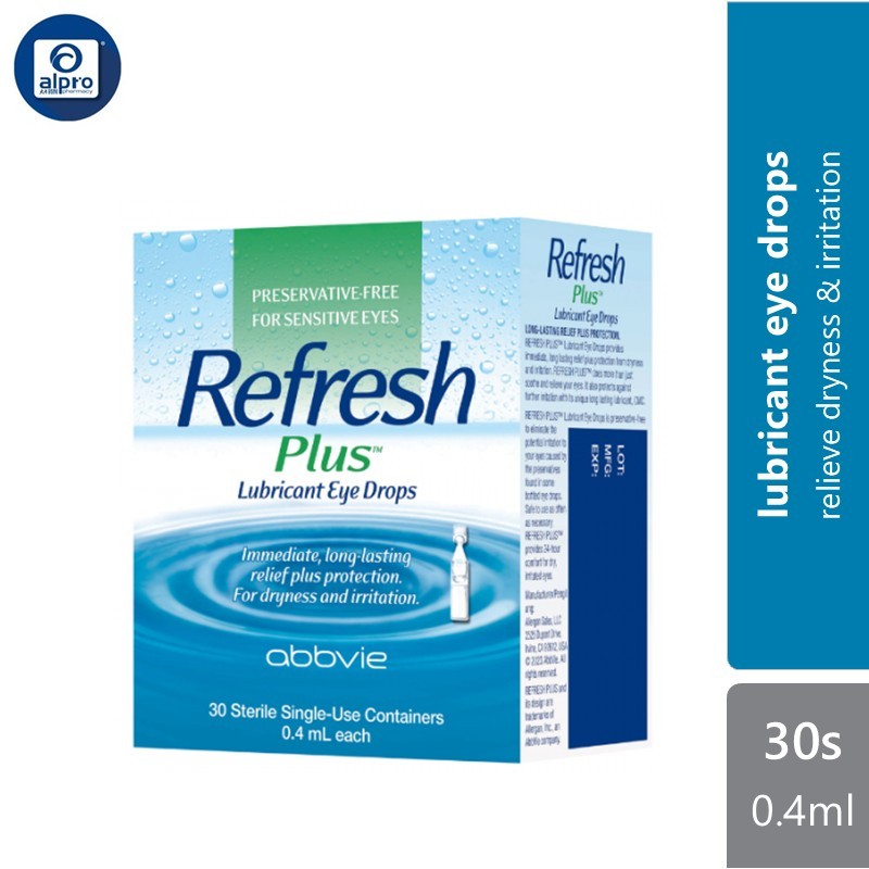 Allergan Refresh Plus Lubricant Eye Drops 0.4ml x 30s | Shopee Malaysia