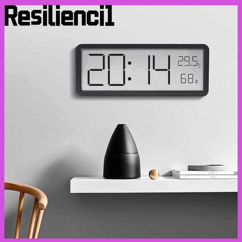 RESILIENCI1 Digital Wall Clock, Plastic Time Temperature Humidity ...
