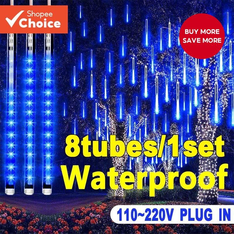 3.5M 8Tubes 220V Meteor Shower Rain Lights Fairy LED weak current Tube ...
