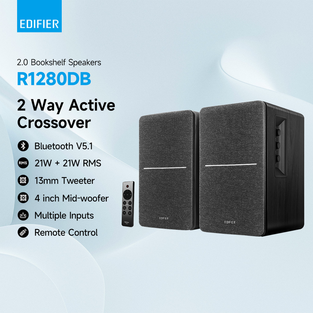 Edifier R1280DB Bookshelf Speaker - Bluetooth V5.1 | 4" Mid Bass ...