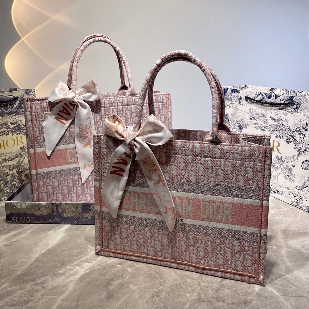 2025 d_ book tote shopping Beg classic handBeg women (pink) | Shopee ...