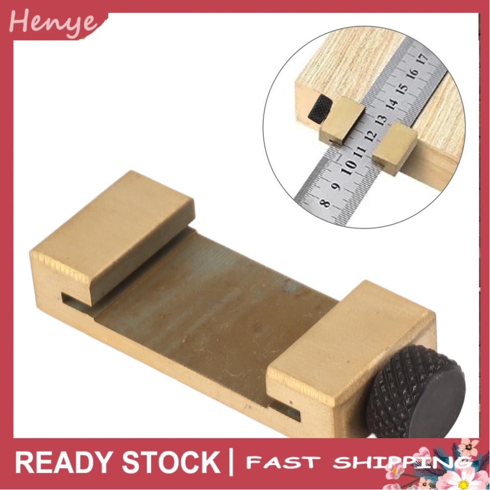 Henye Knurled Screw Steel Ruler Positioning Tool Woodworking Brass ...
