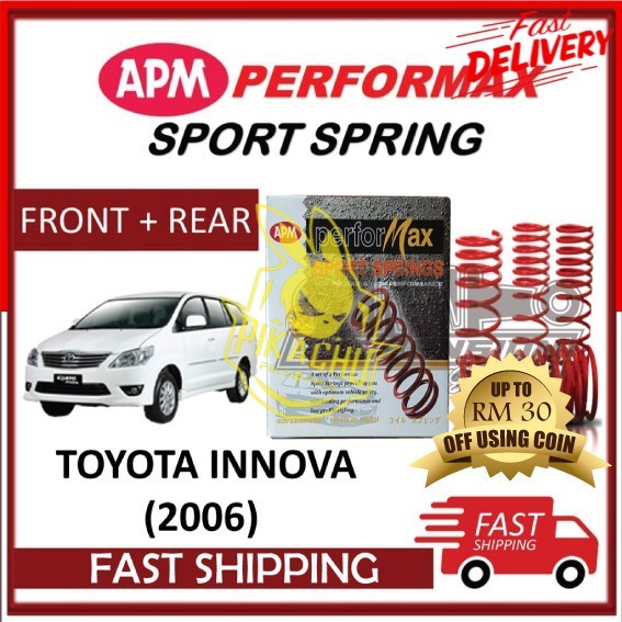 ORIGINAL APM PERFORMAX TOYOTA INNOVA (2006) LOWERED COIL SPORT SPRING ...