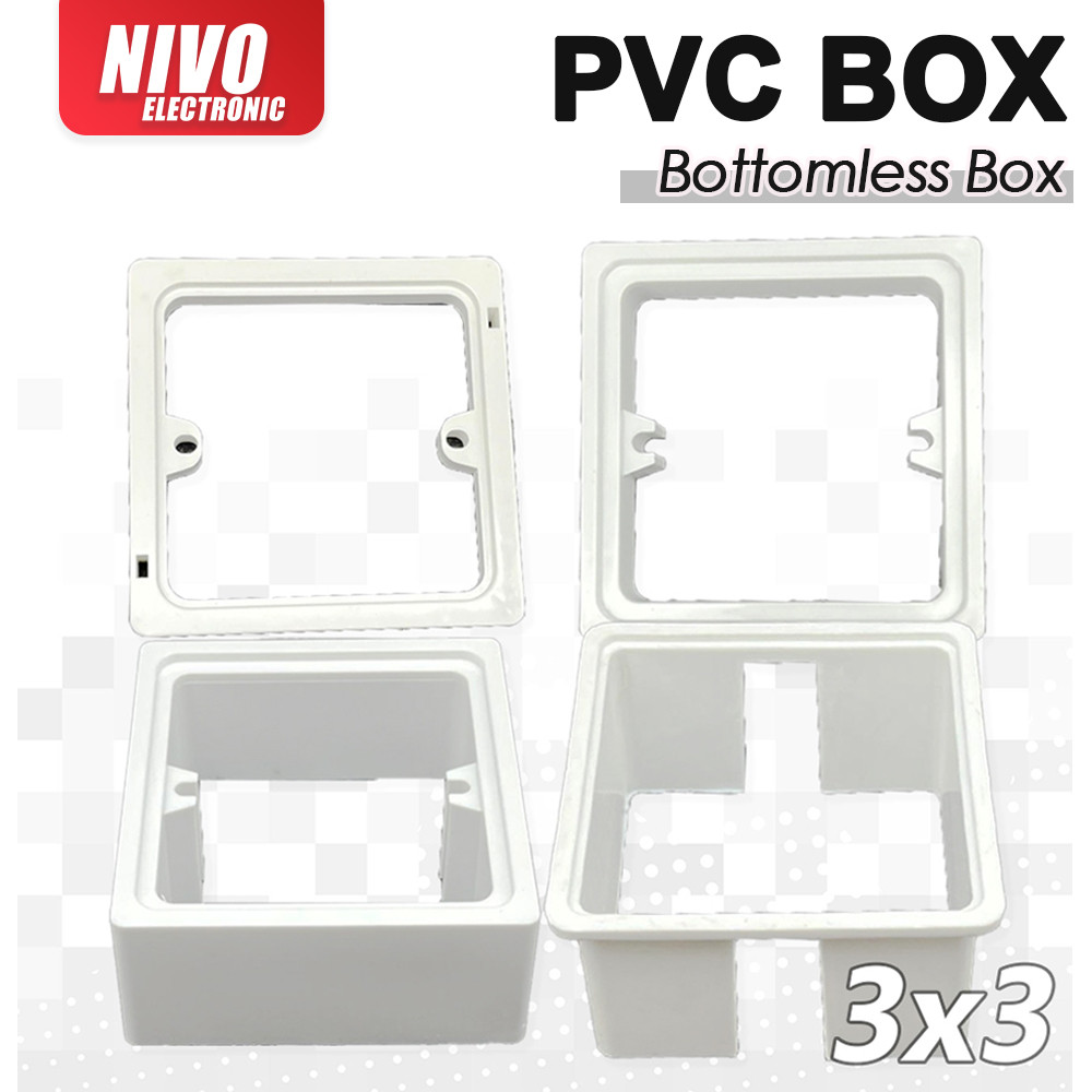 PVC 3X3 Switch Socket Mount Box Electrical Wall Mounted Junction Box ...