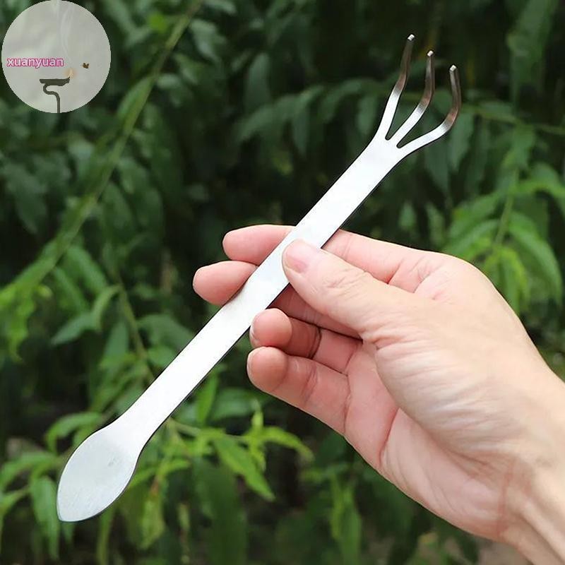 XUAN 1Pc New Stainless Steel Root Rake s 3-Prong Loosen Soil Tool ...