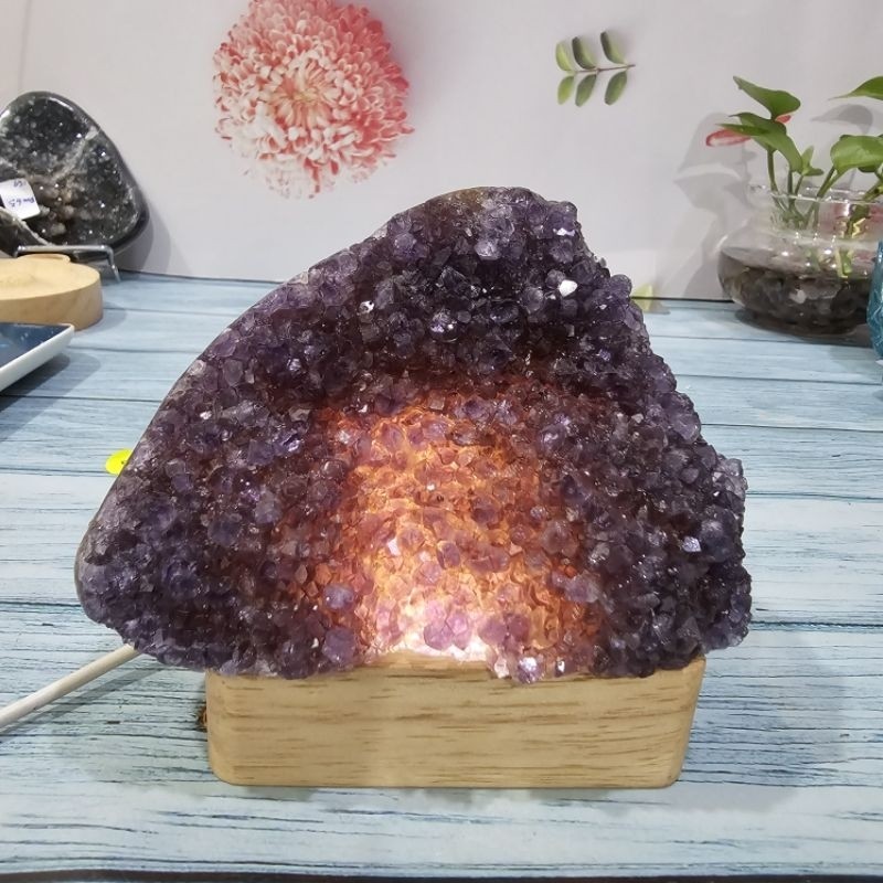 Swe 4 Natural Dark purple Amethyst crystal geode. | Shopee Malaysia