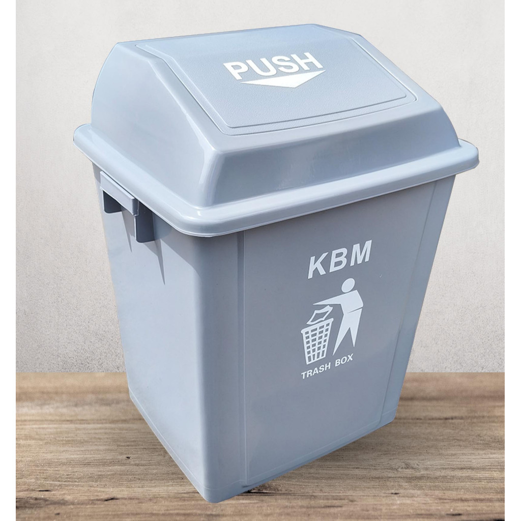 KBM Grey Push Lid Dustbin (3 Sizes Available) | Shopee Malaysia