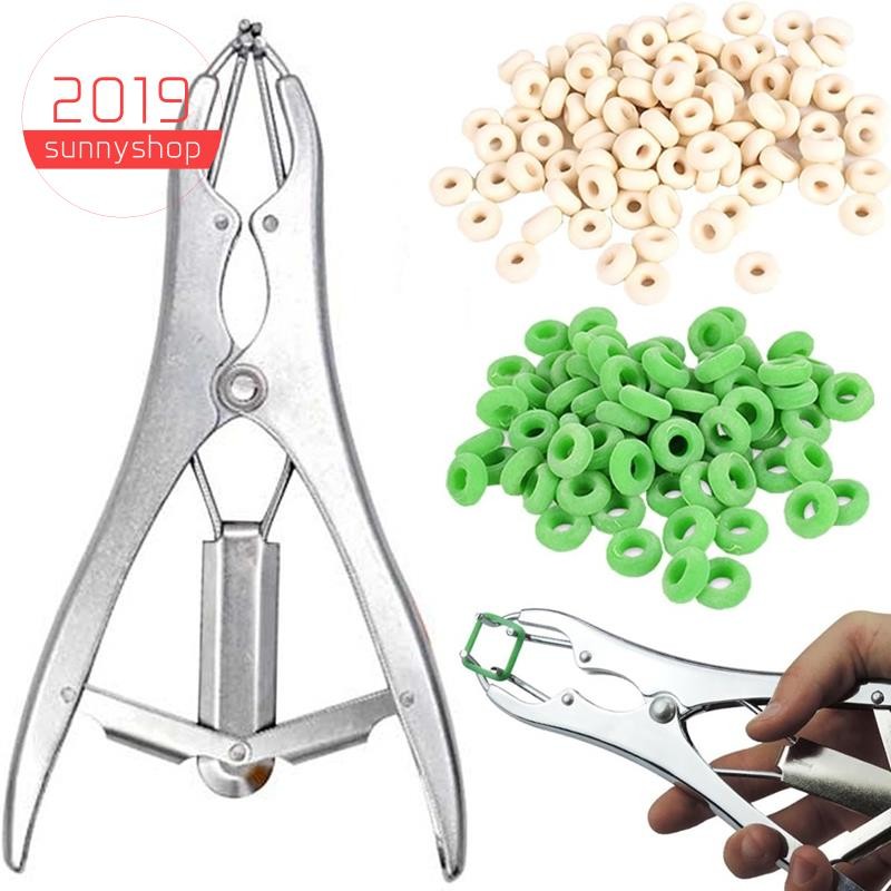 Goat Banding Kit, Banding Snap Clamps with 150 Pieces 2 Size Rings ...