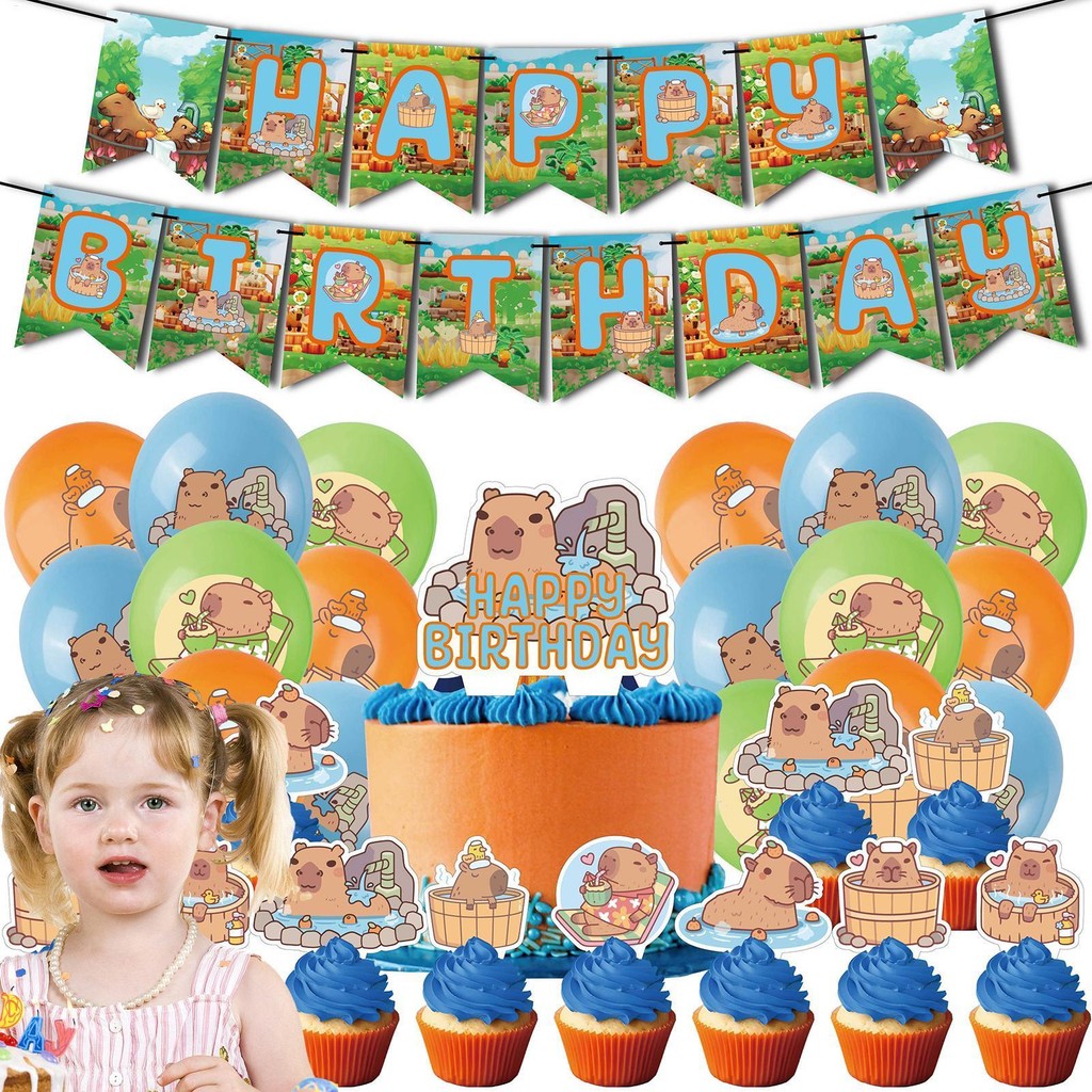 Capybara Party Decorations Capybara Latex Balloons for Kids 18Pcs Latex ...