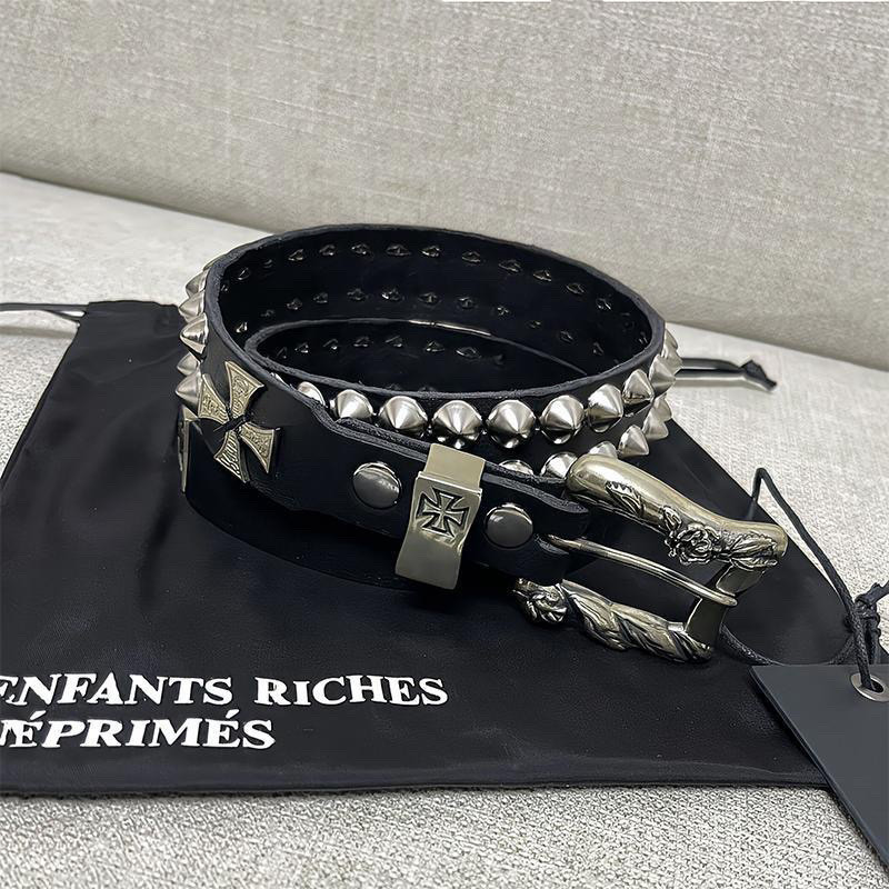 Double Nail Cross Male Female Punk Belt Rivet Hot Girl Double Row Belt ...