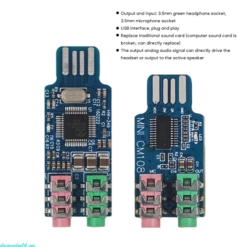 dreamedge14 CM108 USB Sound Card Module Driver For Laptop Computer ...
