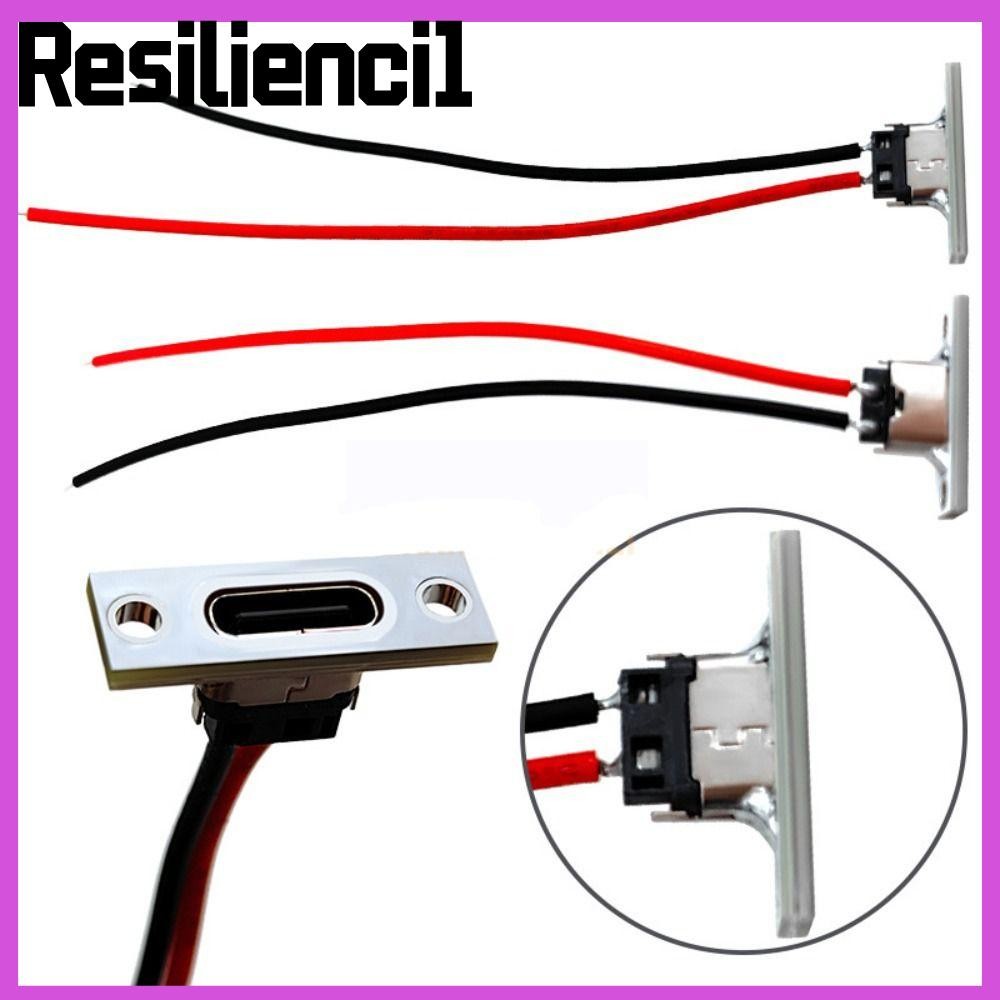 RESILIENCI1 USB Jack, Type-C 2Pin Female Connector Jack, 2P Type-C Plug ...