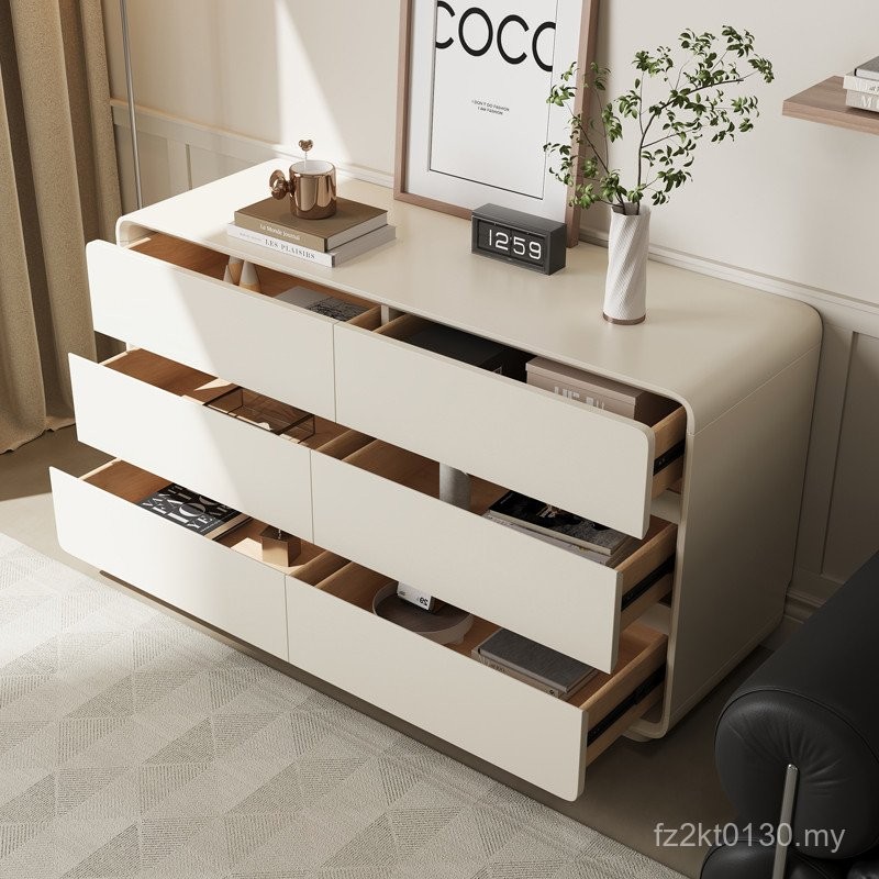Solid Wood Eight Drawer Cabinet Cream Storage Cabinet Bed Tail Cabinet ...