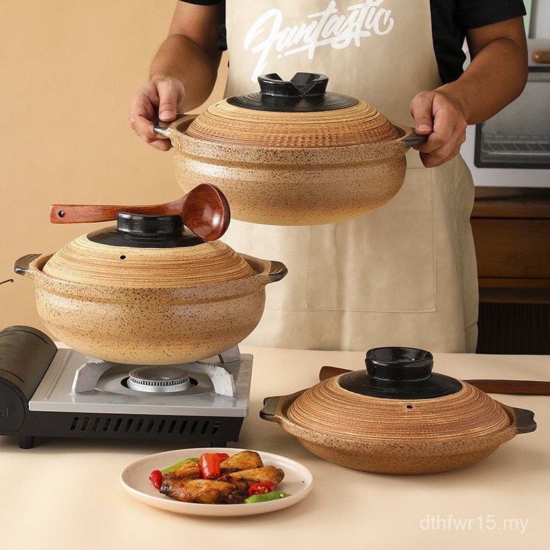 Periuk Rebus Periuk Tanah Liat Gaya Jepun untuk Dapur Gas Rumah, Tahan ...