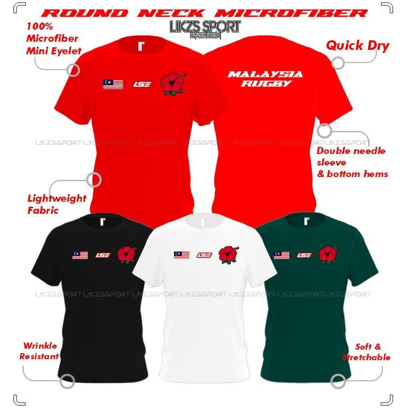 Malaysia Rugby Pre Match Jersey By LSE -DX2 Training Player Warm Up ...