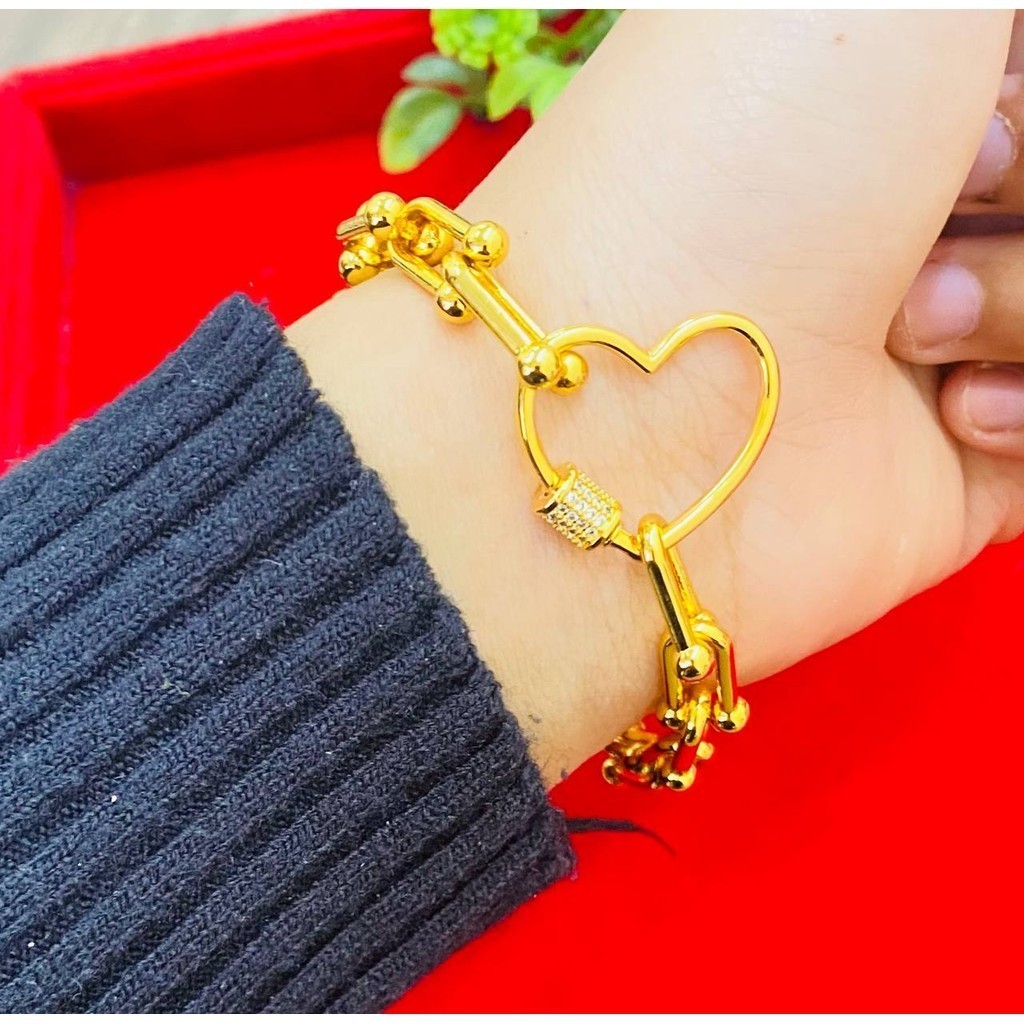 GB EMAS KOREA/BANGKOK SADUR 24K RANTAI TANGAN HARDWARE LOVE VIRAL/NEW ...