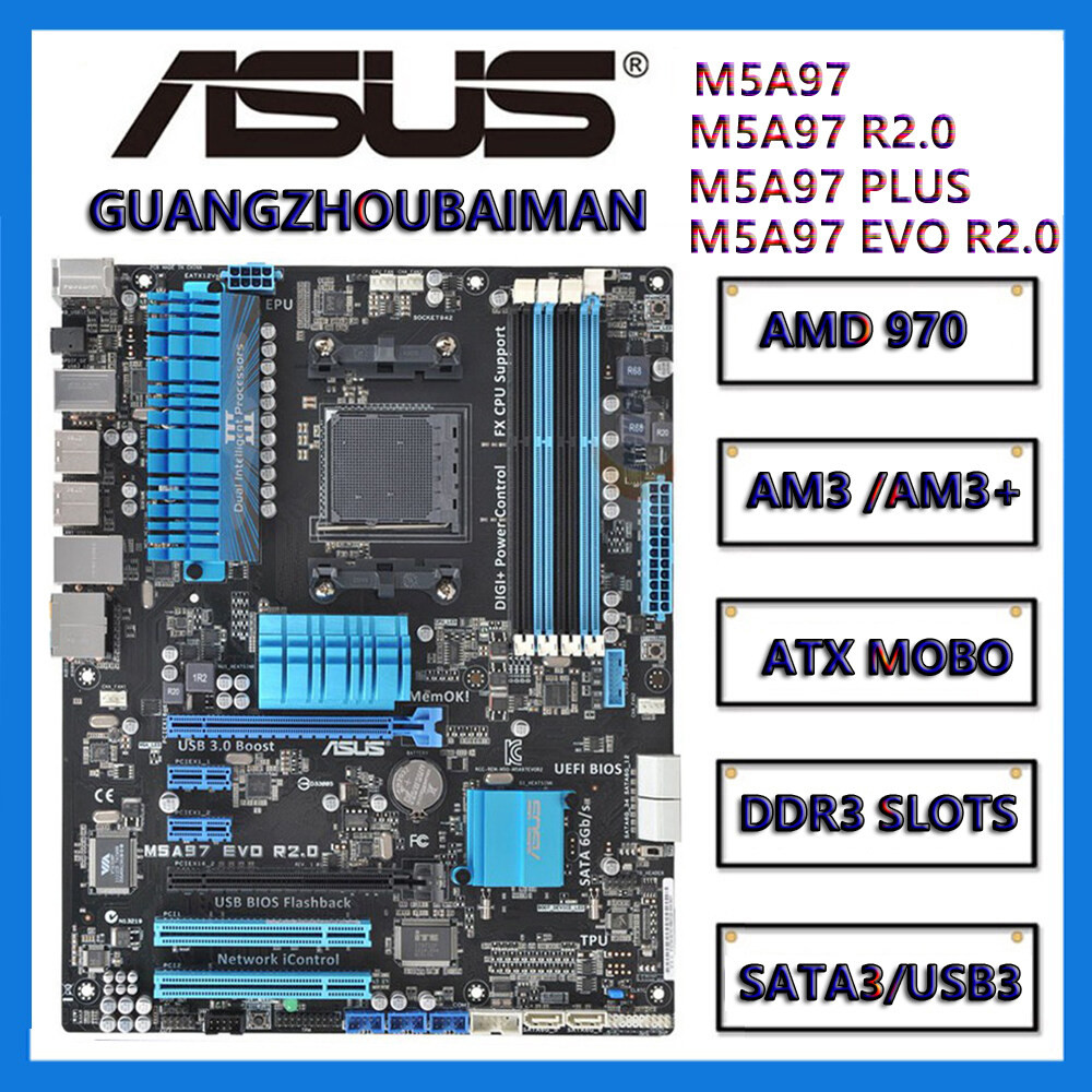 ASUS M5A97 PLUS/M5A97 R2.0 M5A97 EVO AM3 AMD 970 motherboard DDR3 ATX ...