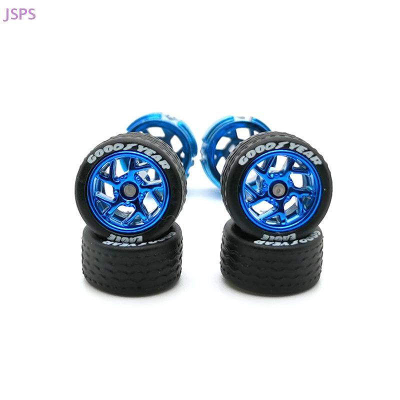 JSPS 1Set 11mm 1/64 Alloy Car Wheels Removable Wavy Tires UV ...