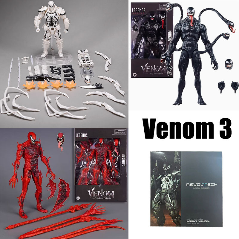 2025 Venom 3 Massacre Carnage Action Figure SHF Venom Carnage Movable ...
