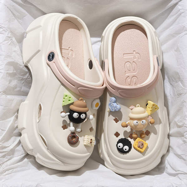 crocs kasut crocs women Kasut lubang tapak tebal briket comel pakaian ...