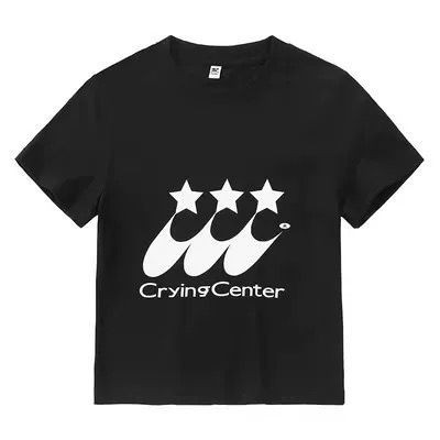 CRYING CENTER BIG LOGO W STAR CROPTOP (BLACK) | Shopee Malaysia