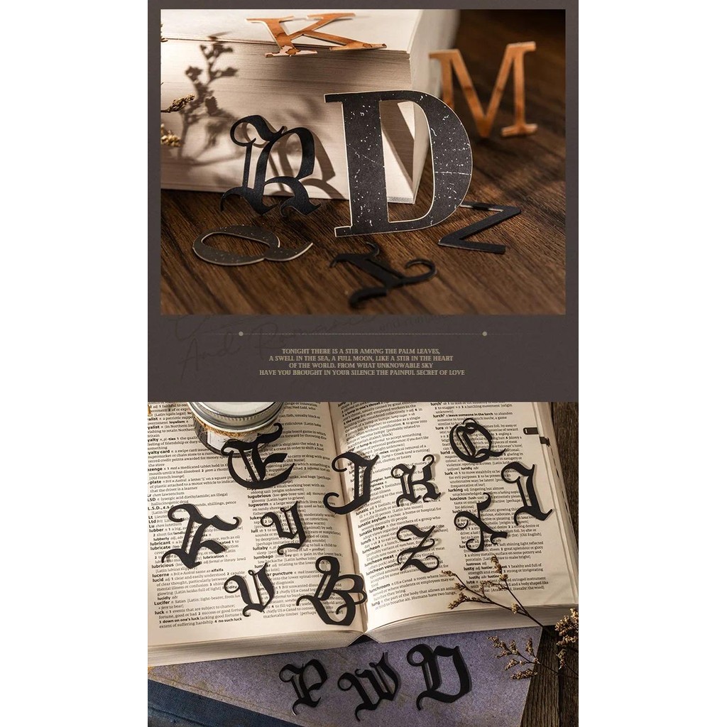 JIANWU English Dictionary Series Vintage English Letters Landscaping ...