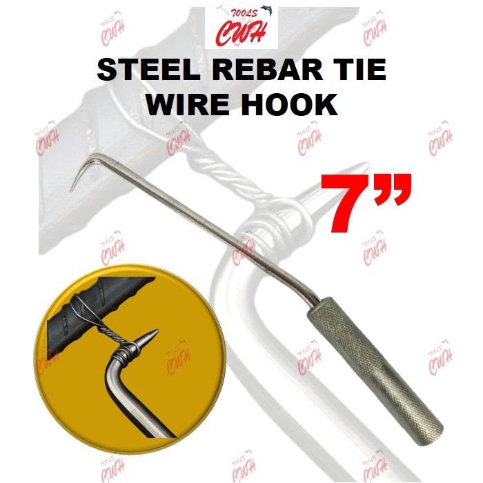PRC 7" PURE REBAR STEEL TIE HOOK TYING TWISTER TWIST WIRE WAYAR ...