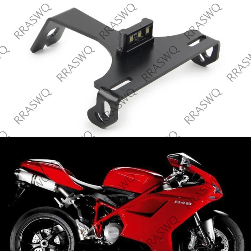 Motorcycle Stell License Plate Holder Frame Mount Bracket with LED ...