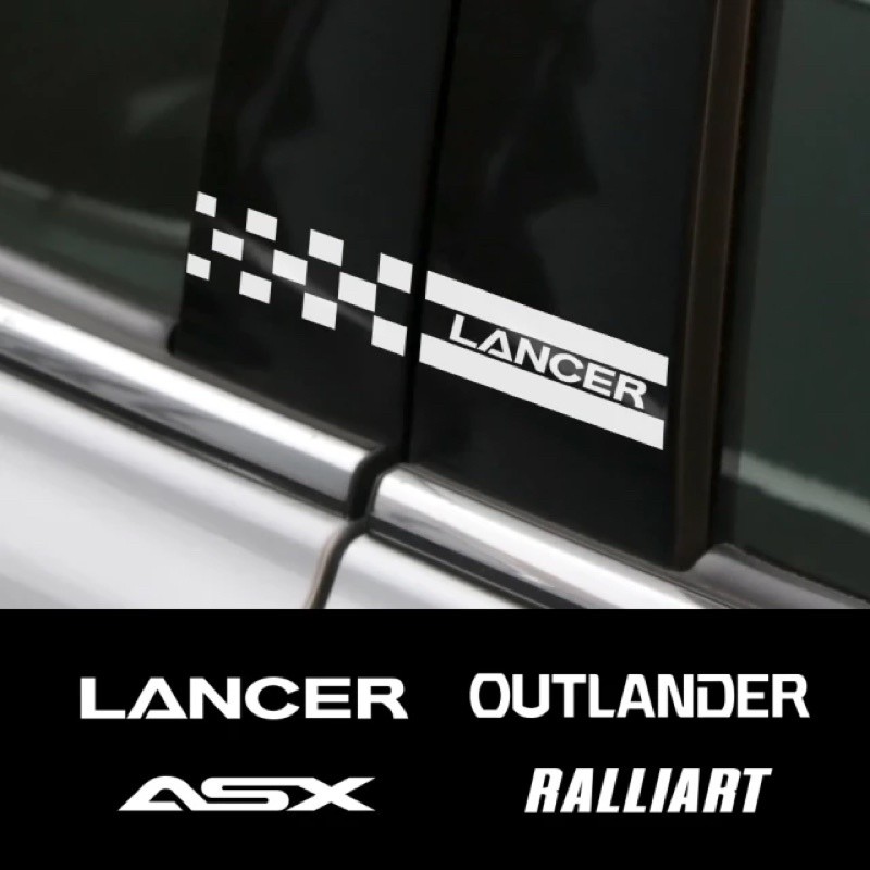 K408# Car Window B Pillars Auto Column Stickers Decals For Mitsubishi ...